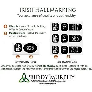 Biddy Murphy Women's Claddagh Maids Ring Made in Ireland Classic Sterling Silver Traditional Claddagh Design Fine Details Made in Co. Dublin by Irish Artisan Jewelers Size 6