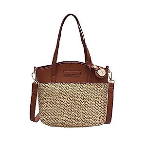 MAAFRI Fashion Women Straw Crossbody Bag Woven Bag Suitable for Daily Beach Party and Birthday Gifts (Large)