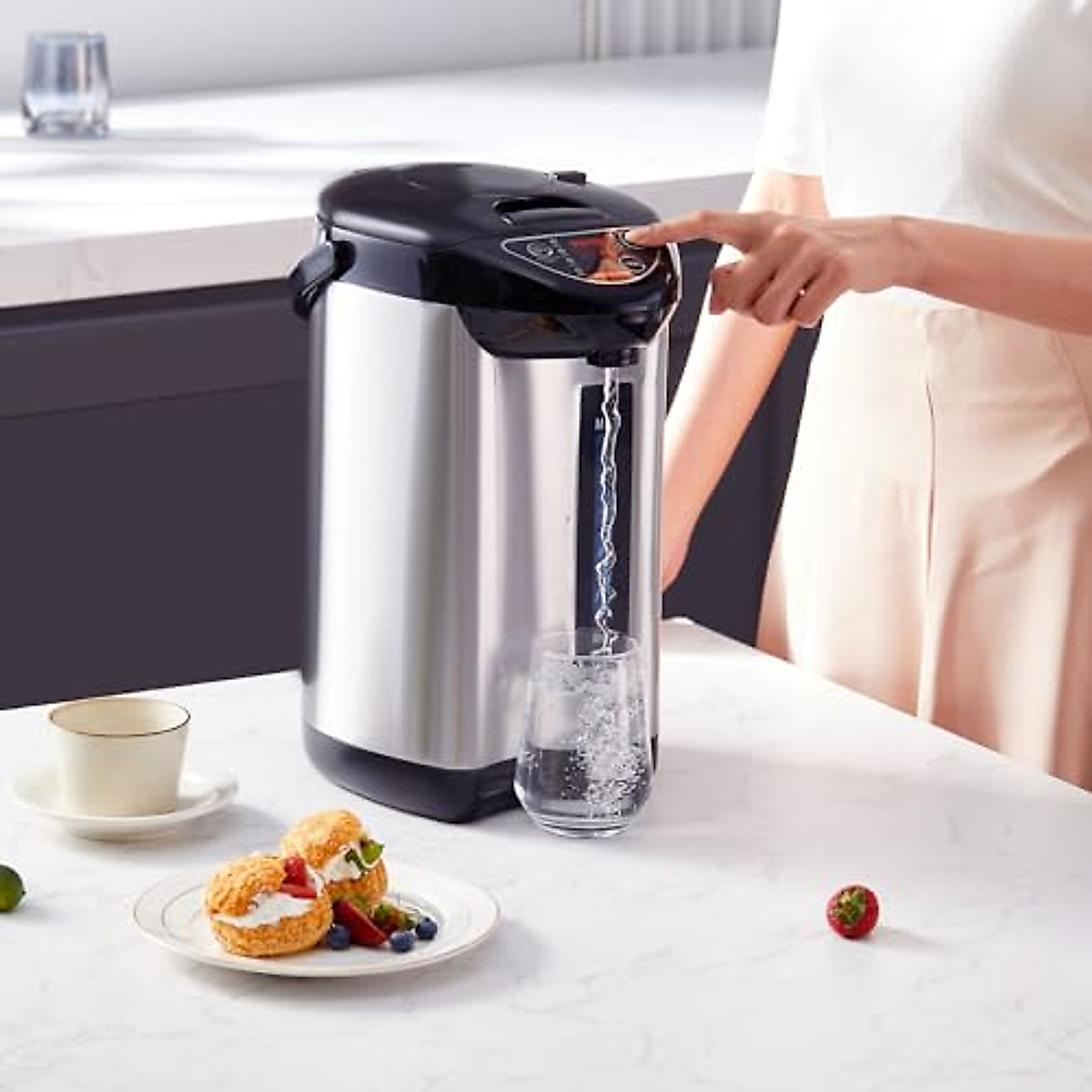 VEVOR Hot Water Dispenser 4.2 Qt/135 oz, Water Boiler and Warmer, 4 Warmer Temperatures, 3-Way to Dispense for Tea, Coffee and Baby Formula