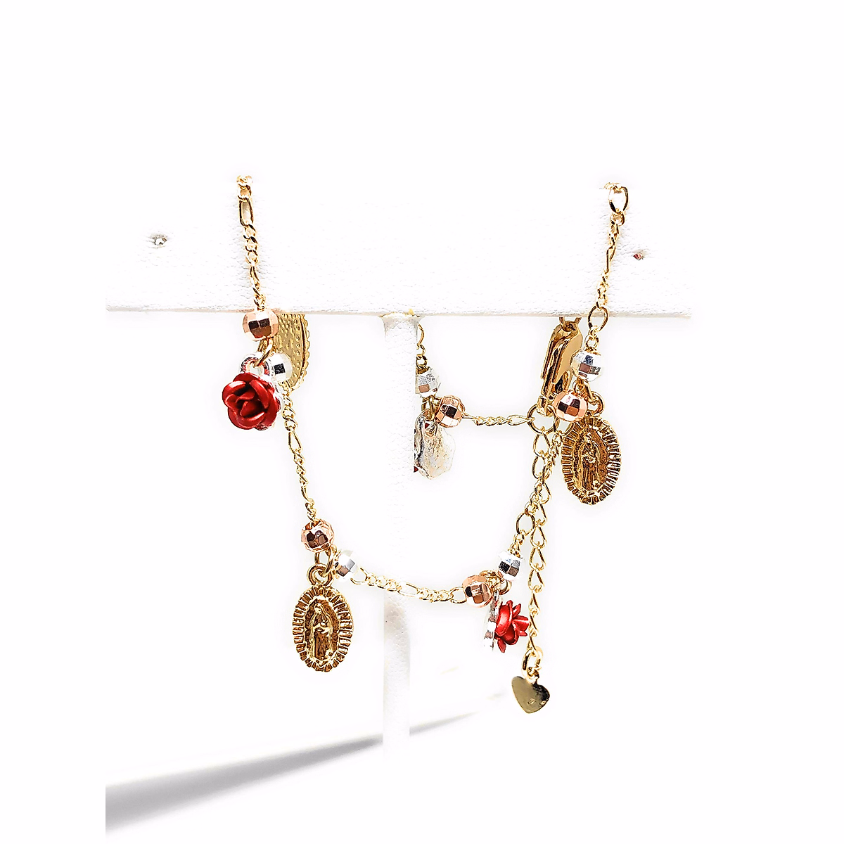 Fran & Co. Virgin Mary Rose Bracelet Virgen De Guadalupe Pulsera Rosa Oro Laminado 8“