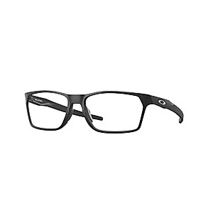Oakley Men's Ox8174f Hex Jector Low Bridge Fit Rectangular Prescription Eyewear Frames, Satin Black/Demo Lens, 54 mm
