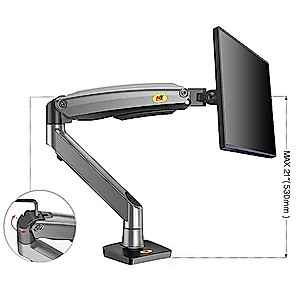NB North Bayou Monitor Arm Desk Mount Ultra Wide Full Motion Swivel Long Arm with Gas Spring for 22''-35''Monitors from 6.6 to 26.4lbs Height Adjustable Monitor Mount Stand G70