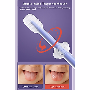 OUROBOT Baby Toothbrush, Baby Tongue Cleaner, Toddler Multifunction Silicone Toothbrush Set