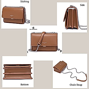 DAVIDJONES Faux Leather Hobo Purse and Wallet set for women Chain Crossbody Shoulder Bags