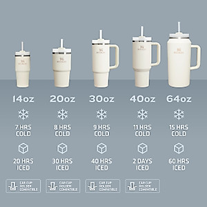 Stanley Quencher H2.0 FlowState Stainless Steel Vacuum Insulated Tumbler with Lid and Straw for Water, Iced Tea or Coffee, Smoothie and More, Flint, 40 oz