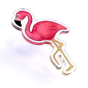 BOGGbeans Beach Charms for Bogg Bag, Simply Southern Totes, and Similar Styles. Acrylic 3" Beach Charm Accessories for Beach Totes (Flamingo)