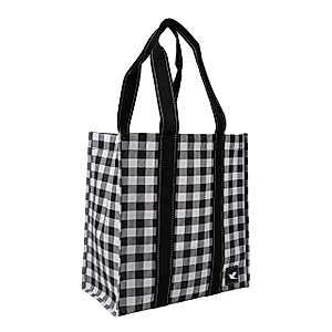 Stola Market Tote – Water Resistant, Wipe Clean Collapsible Tote Bag – Food Grade Grocery Bag – Ideal for Picnics, Outdoor Concerts, Leisure or Work,Gingham Check
