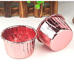 Aluminum Foil Cupcake Cups Cupcake Liners 50Pcs Disposable Ramekin MuffinBaking Cups Little Foil Cups Cupcake Ramekin Holder Cups Ramekins for Baking Foil Baking Cups