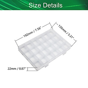 Yinpecly Component Storage Box 24 Grids Double Buckles Clear Organizer PS Fixed Dividers Electronic Component Containers Tool Boxes for Jewelry Beads Earring Tool Fishing Hook Small Accessories 1Pcs