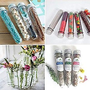 BTSD-home 25x140mm(40ml) Plastic Test Tubes with Screw Caps for Gumball Candy Storage, Bath Salt Vials, Hot Cocoa Containers, Bridal Shower, Baby Shower, Wedding, Kids Birthday Party Favors（30 Pack）
