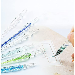 Glass Dip Pen Set, 12 Color Inks, Crystal Glass Pens for Art, Writing, Drawing, Calligraphy, Signatures, Holiday Gifts (Typ 3)