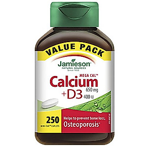 Jamieson Mega Cal™ Calcium 650 mg with Vitamin D, 250 tablets (Value Pack)