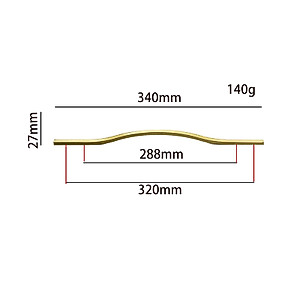 Gold Cabinet Knobs, Brass Double Hole Extended Handle, for Kitchen Cupboard Doors, Closet, Dresser Drawer (Color : C)