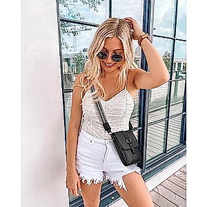 CLUCI Small Crossbody Bags for Women Leather Cell Phone Shoulder Purses Black