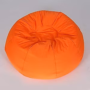 Fun and Function - Mega Mushy Smushy Bean Bag Chair - Alternative Seating Options for Classrooms, Clinic & Home Use - Lightweight & Calming - Large, 24 Inches - Orange