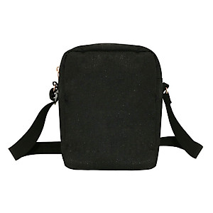 seeknfind Mini Canvas Cellphone Bag Cute Embroidery Crossbody Bag Shoulder Bag for Women Girl (208-black)