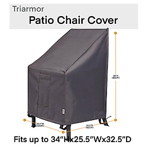 TRIARMOR High Back Patio Chair Cover Waterproof Outdoor Chair Cover