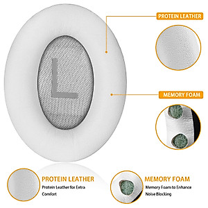 Replacement Earpads for Bose 700, JARMOR Memory Foam Ear Cushion Cover for Bose Noise Cancelling Wireless Bluetooth Headphones 700, NC700 ONLY (White)