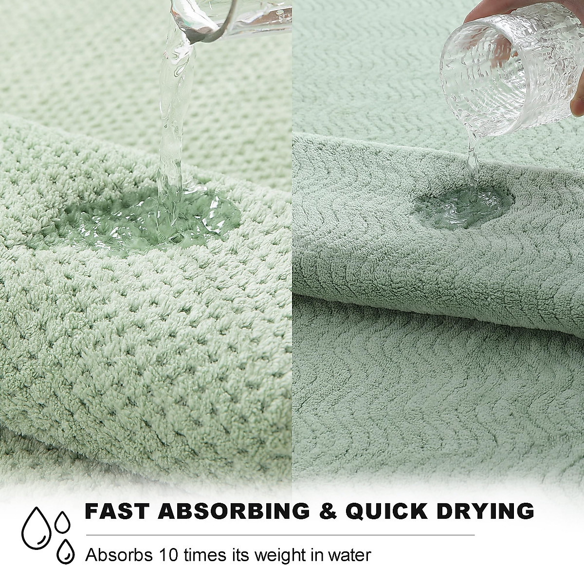 8 Pack Extra Large Bath Towel Sheet Set, 35x70 Inches - Oversized Bath Towels Set,Jumbo Large Microfiber - Quick Dry, Lightweight Highly Absorbent Towel Set for Bathroom,Hotel,SPA (Green)