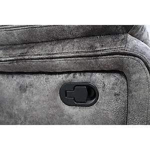 New Classic Furniture Park City Polyester Manual Sofa with Dual Recliner, Slate