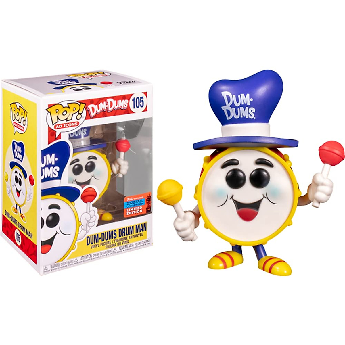 Funko POP! Ad Icons: Dum-Dums – Dum-Dums Drum Man #105 NYCC 2020 Shared Fall Convention Exclusive POP Vinyl Figure