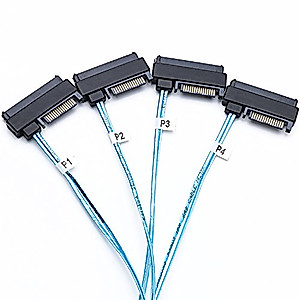 CableDeconn Mini SAS 36 SFF-8087 to (4) SFF-8482 Connectors with SATA Power 1m