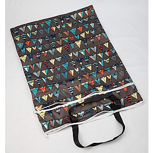 Large Hanging Wet/Dry Cloth Diaper Pail Bag for Reusable Diapers or Laundry (Indian Tents)
