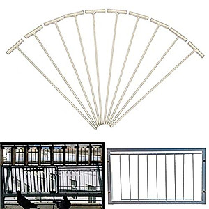 POPETPOP Bird Door Iron Bars 20pcs Active Bird Cage Door Iron Bars Entrance Wire Trap Door Curtain Metal Removable Rod (Silver)
