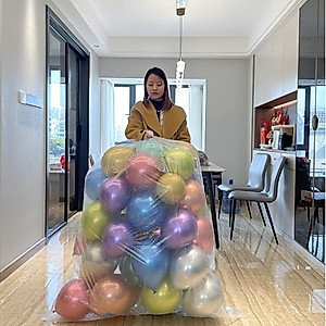 2 PcsThickened Plastic Balloon Bags Clear Giant Storage Bags Include 1 Pcs 98 x 59 Inch, 1 Pcs 59 x 47 Inch Balloon Bags for Transport Storage Birthday Celebration Eve Party Supplies