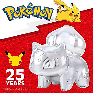 Pokemon 25th Celebration 3-inch Silver Bulbasaur Figure - Pokemon Fan Must Have Toy - Officially Licensed 25th Anniversary Product from Jazwares