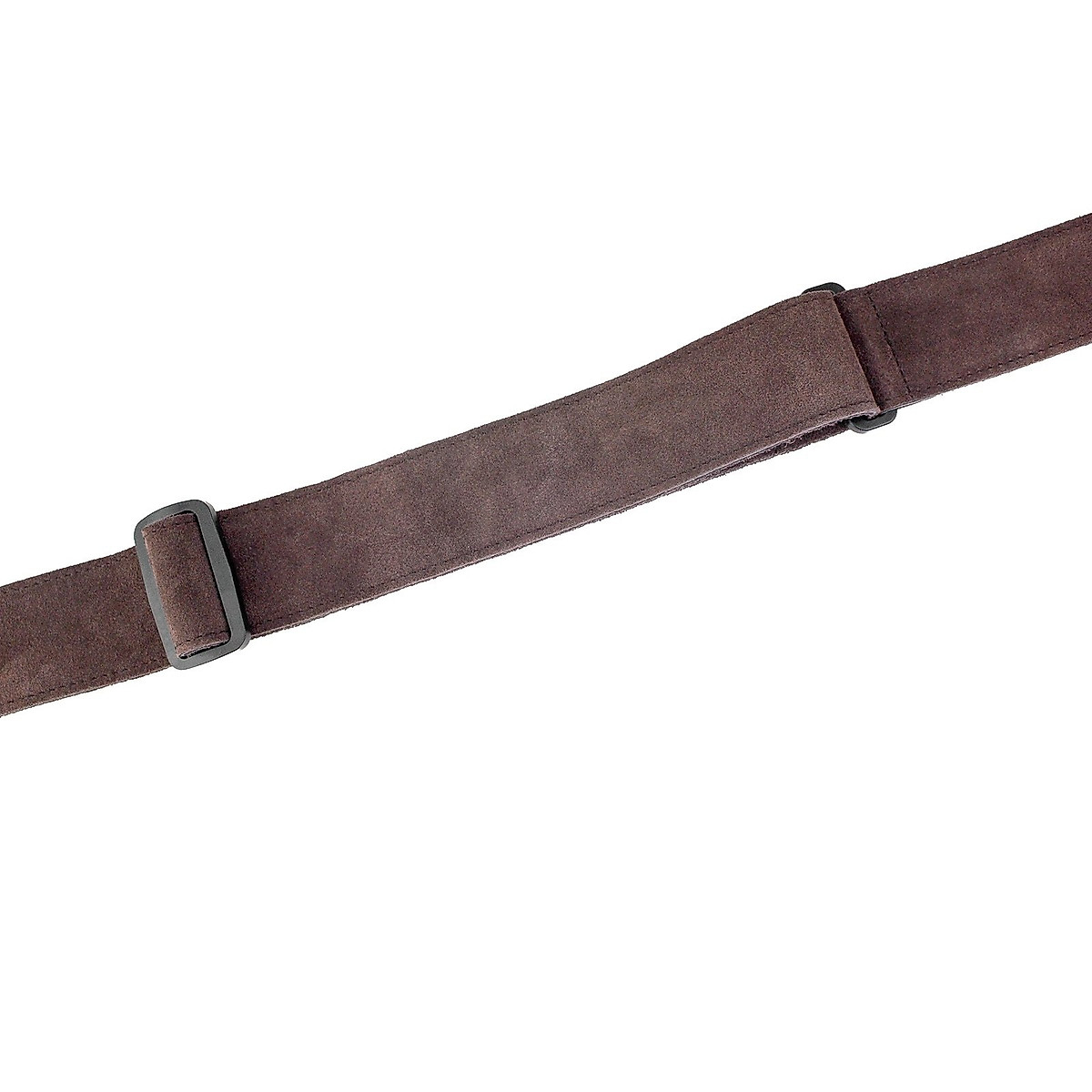 Walker & Williams BS-2-BRN Cognac Brown Thick Suede Adjustable Banjo Strap With Hefty Brass Clip Ends For Bluegrass And Frailing Type Banjos