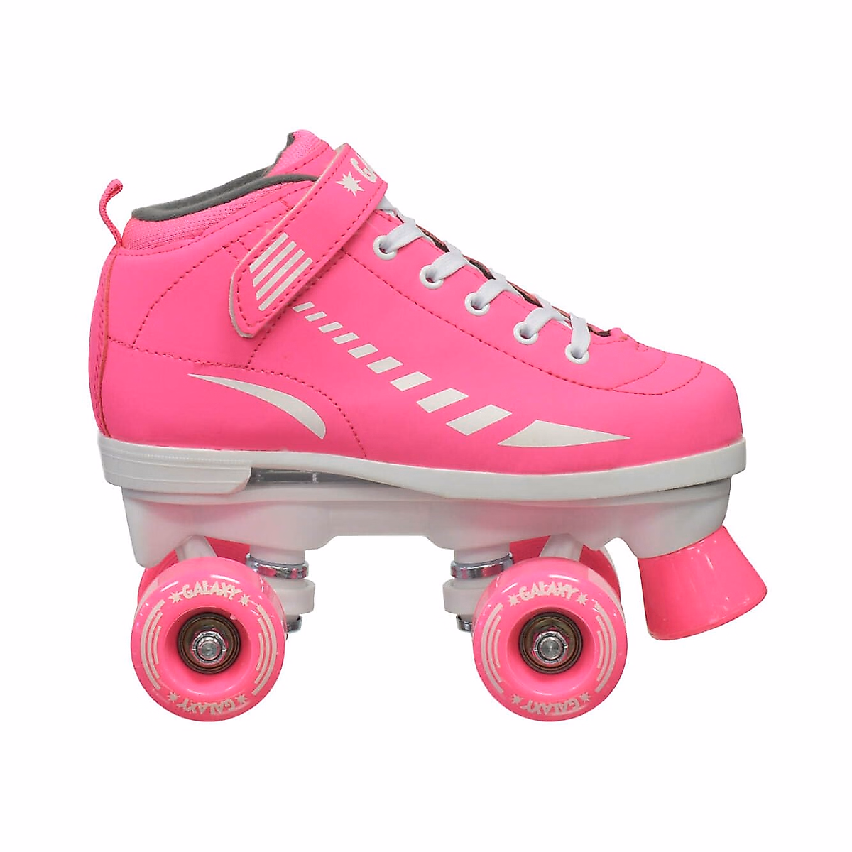 New Epic Galaxy Elite Pink Quad Roller Skate 3 Pc. Bundle w/Bag & Extra Laces (Pink & Black)! (Youth 5)