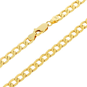 Nuragold 14k Yellow Gold 5.5mm Cuban Curb Link Chain Bracelet, Mens Womens Jewelry 7" 7.5" 8" 8.5" 9"