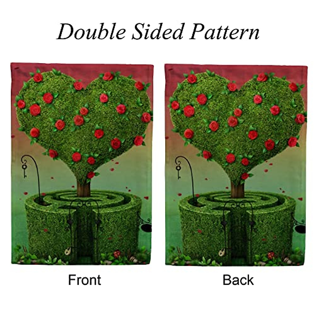 My Little Nest Seasonal Garden Flag Heart Shape Flower Tree Double Sided Vertical Garden Flags for Home Yard Holiday Flag Outdoor Decoration Farmhouse Banner 12"x18"