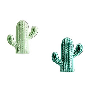 UPKOCH 2pcs Ceramic Dip Bowls Sauce Dishes Seasoning Dishes Cactus Shape Serving Dishes Seasoning Bowl Sushi Soy Dishes for Snack Sushi Fruit Appetizer Dessert