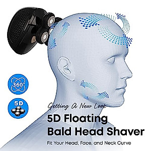 Pamasana Head Shavers for Bald Men, Electric Shavers for Bald Head Cordless, Bald Head Shavers, Electric Shaver, Rechargeable Rotary Shaver for Men, Waterproof Rotary Shaver Grooming Kit