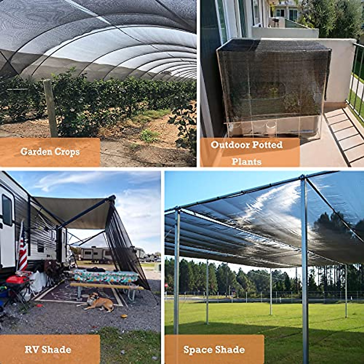 Garden Expert 10ft x 5ft 50% Black Sun Shade Net Plant Mesh Shade Cloth Sunblock UV Resistant Netting for Greenhouse&Garden