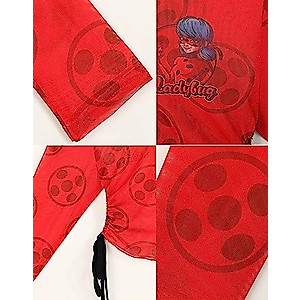 Miraculous Women's Ladybug Classic Print Long Sleeve Beach Rash Guard Shirt Cover Up Top (as1, Alpha, x_l, Regular, Regular, Red)