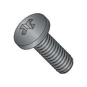 Small Parts MS51957-41B 18-8 Stainless Steel Pan Head Machine Screw, Black Oxide Finish, Meets MS-51957, #2 Phillips, #8-32 Thread Size, 1/4" Length, Fully Threaded, USA Made (Pack of 50)