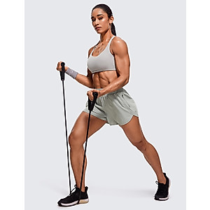 CRZ YOGA Women's Strappy Sports Bra - Criss Cross Back Padded Medium Support Wireless Bra Sexy Workout Yoga Bra Dark Chrome Small