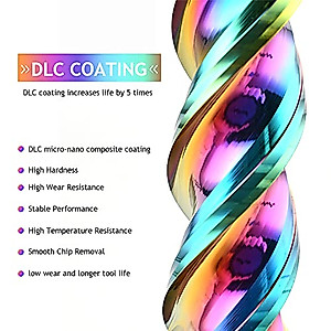 1/8" Carbide Square End Mill for Aluminum Copper Applications, 3-Flute,1/8" Cutting Diameter,1/8" Shank,DLC Coating, CNC Router Bits, End Mill Bits, U-Type Design, 10-Pack (3.175 * 3.175 * 15mm)