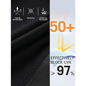 ATTRACO Swim Leggings Women Swimming Pants UPF 50+ Rash Guard Pants Black L