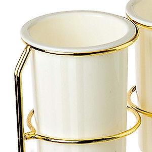 Bothyi Kitchen Utensil Holder, Cutlery Storage Organizer, Draining Chopstick Cage and Metal Hanger Rack, Utensil Crock for Countertop Restaurante Home , White