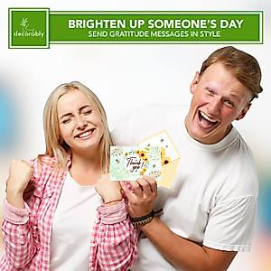 Decorably Thank You Cards with Envelopes & Stickers - 24 Pack Honey Bee Thank You Cards with Envelopes & Stickers, Blank Inside Bee Note Cards, 6x4in Bee Notecards, Bee Cards with Envelopes