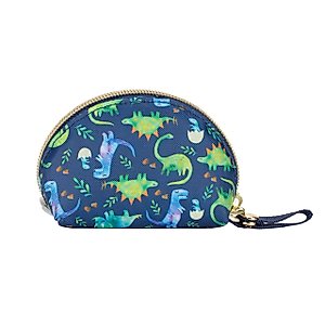 Itzy Ritzy Everything Storage Pouch; Small Zipper Pouch Holds 2 Pacifiers; Snap Handle Attaches to Diaper Bag, Stroller or Purse; Holds Earbuds, Chargers, Change or Disposable Bags (Dinosaur)