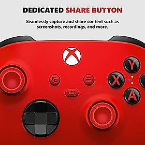 Xbox Core Wireless Gaming Controller – Pulse Red – Xbox Series X|S, Xbox One, Windows PC, Android, and iOS