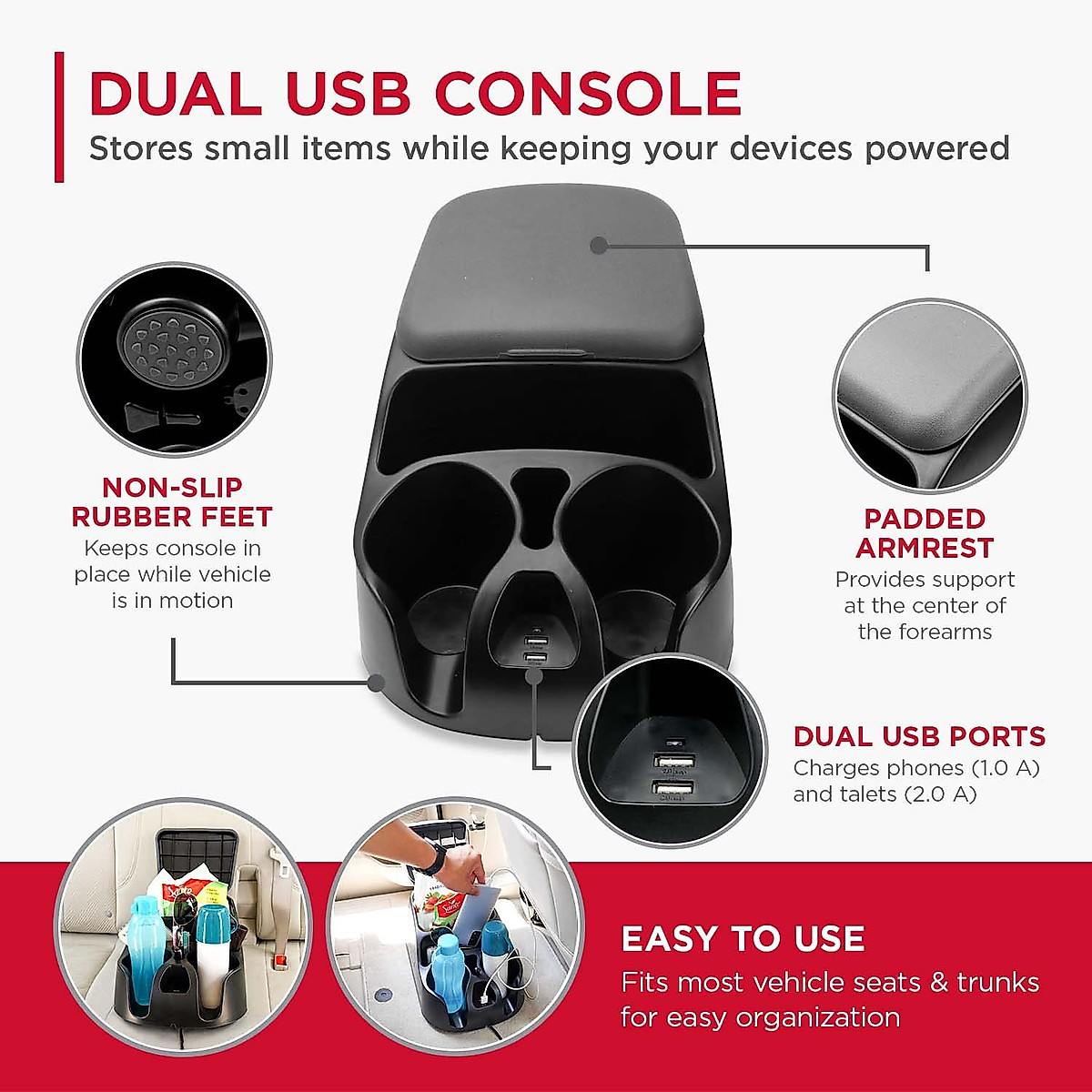 Rubbermaid RM Large Console (W/USB),Black