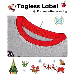 KOBERO Boys Pajamas Kids Christmas PJs Size 8 100% Organic Cotton Pj Sets Children Plaid Sleepwear Xmas Jammies Sleep Clothes 8T 7-8 Years Old, Medium