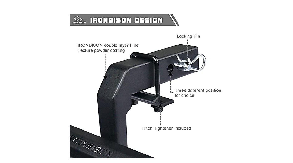 IRONBISON Hitch Steps Universal Fit 2" Hitch Receivers with 5" Drop ...
