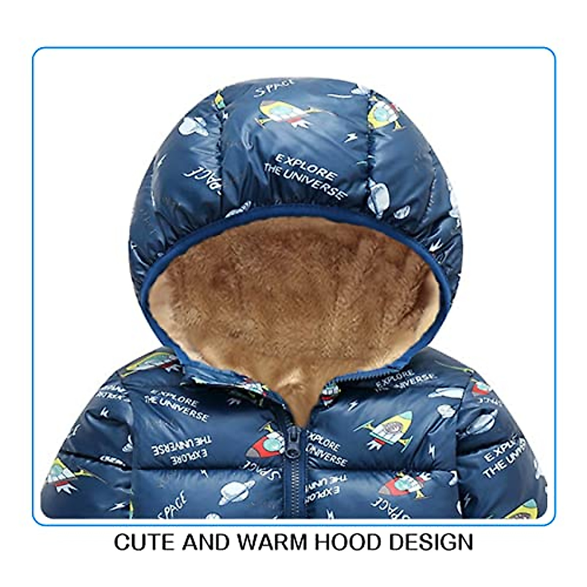 Srkrando Baby Outerwear Fleece Jacket Toddler Boys Puffer Coats Kids Winter Clothes 4t 5t